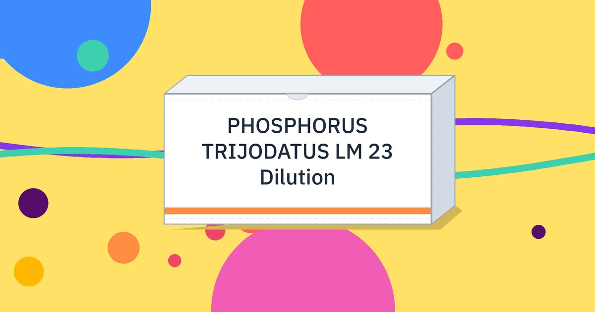 Symbolbild: Packung mit der Aufschrift PHOSPHORUS TRIJODATUS LM 23 Dilution (PZN 13035000) – Verfügbarkeit und Bezug in Apotheken in Frankfurt am Main