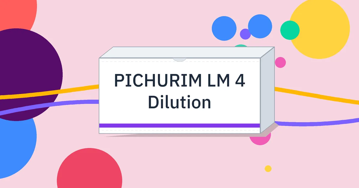 Symbolbild: Packung mit der Aufschrift PICHURIM LM 4 Dilution (PZN 13641019) – Verfügbarkeit und Bezug in Apotheken in Frankfurt am Main
