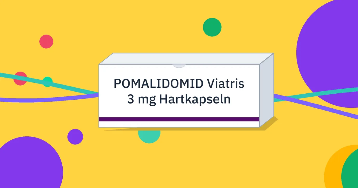 Symbolbild: Packung mit der Aufschrift POMALIDOMID Viatris 3 mg Hartkapseln (PZN 19139717) – Verfügbarkeit und Bezug in Apotheken in Frankfurt am Main