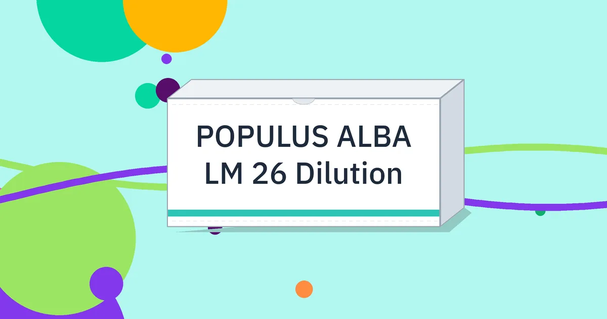 Symbolbild: Packung mit der Aufschrift POPULUS ALBA LM 26 Dilution (PZN 13663966) – Verfügbarkeit und Bezug in Apotheken in Frankfurt am Main