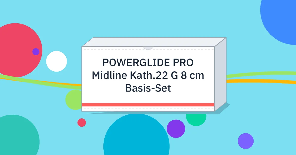 Symbolbild: Packung mit der Aufschrift POWERGLIDE PRO Midline Kath.22 G 8 cm Basis-Set (PZN 17151223) – Verfügbarkeit und Bezug in Apotheken in Frankfurt am Main