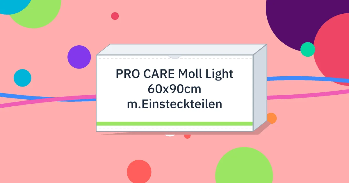 Symbolbild: Packung mit der Aufschrift PRO CARE Moll Light 60x90cm m.Einsteckteilen (PZN 00834774) – Verfügbarkeit und Bezug in Apotheken in Frankfurt am Main