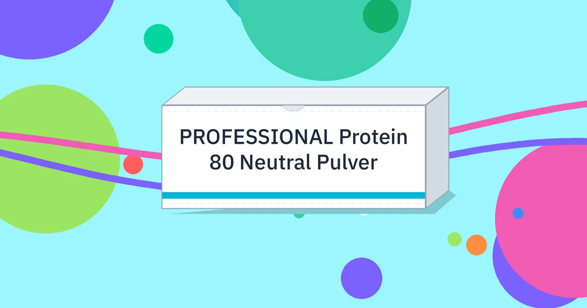 Symbolbild: Packung mit der Aufschrift PROFESSIONAL Protein 80 Neutral Pulver (PZN 07304571) – Verfügbarkeit und Bezug in Apotheken in Frankfurt am Main