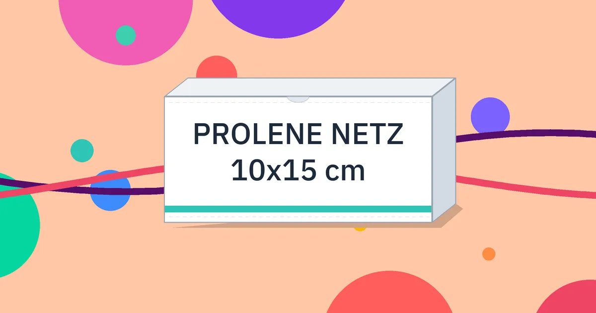 Symbolbild: Packung mit der Aufschrift PROLENE NETZ 10x15 cm (PZN 20852797) – Verfügbarkeit und Bezug in Apotheken in Frankfurt am Main