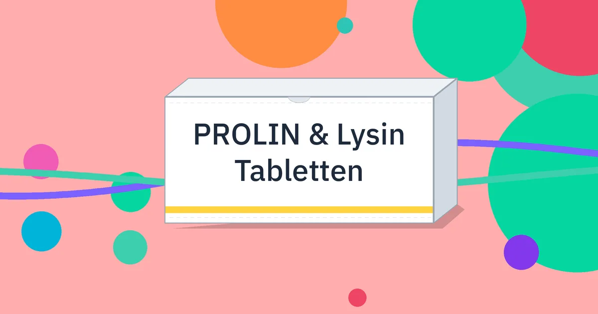 Symbolbild: Packung mit der Aufschrift PROLIN & Lysin Tabletten (PZN 05007656) – Verfügbarkeit und Bezug in Apotheken in Frankfurt am Main