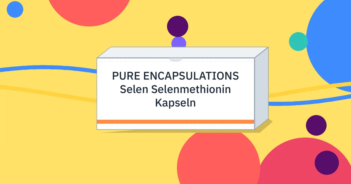 Symbolbild: Packung mit der Aufschrift PURE ENCAPSULATIONS Selen Selenmethionin Kapseln (PZN 02784589) – Verfügbarkeit und Bezug in Apotheken in Frankfurt am Main