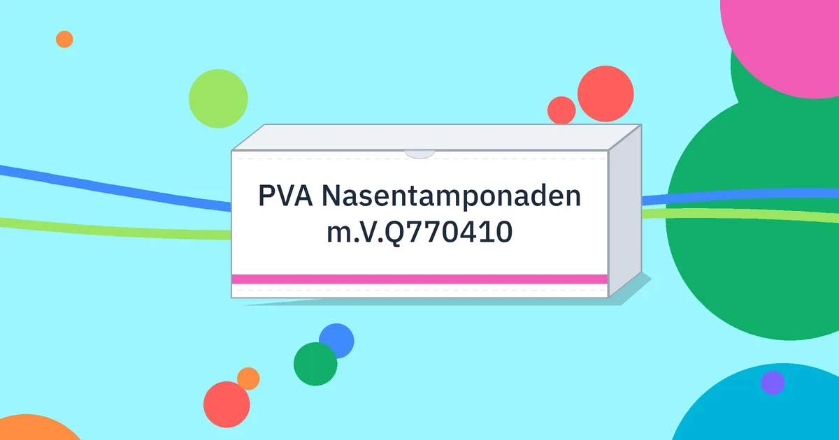Symbolbild: Packung mit der Aufschrift PVA Nasentamponaden m.V.Q770410 (PZN 09006056) – Verfügbarkeit und Bezug in Apotheken in Frankfurt am Main