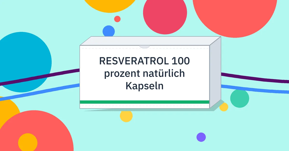 Symbolbild: Packung mit der Aufschrift RESVERATROL 100 prozent natürlich Kapseln (PZN 17891150) – Verfügbarkeit und Bezug in Apotheken in Frankfurt am Main