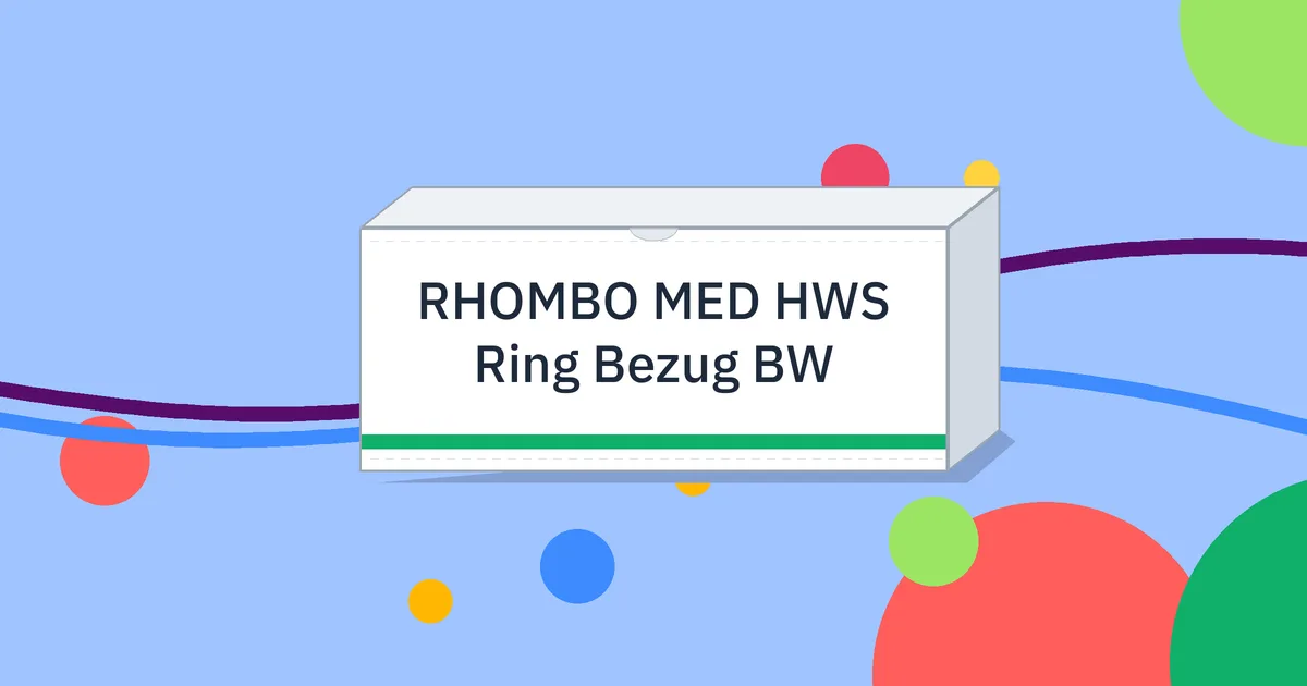 Symbolbild: Packung mit der Aufschrift RHOMBO MED HWS Ring Bezug BW (PZN 03947993) – Verfügbarkeit und Bezug in Apotheken in Frankfurt am Main