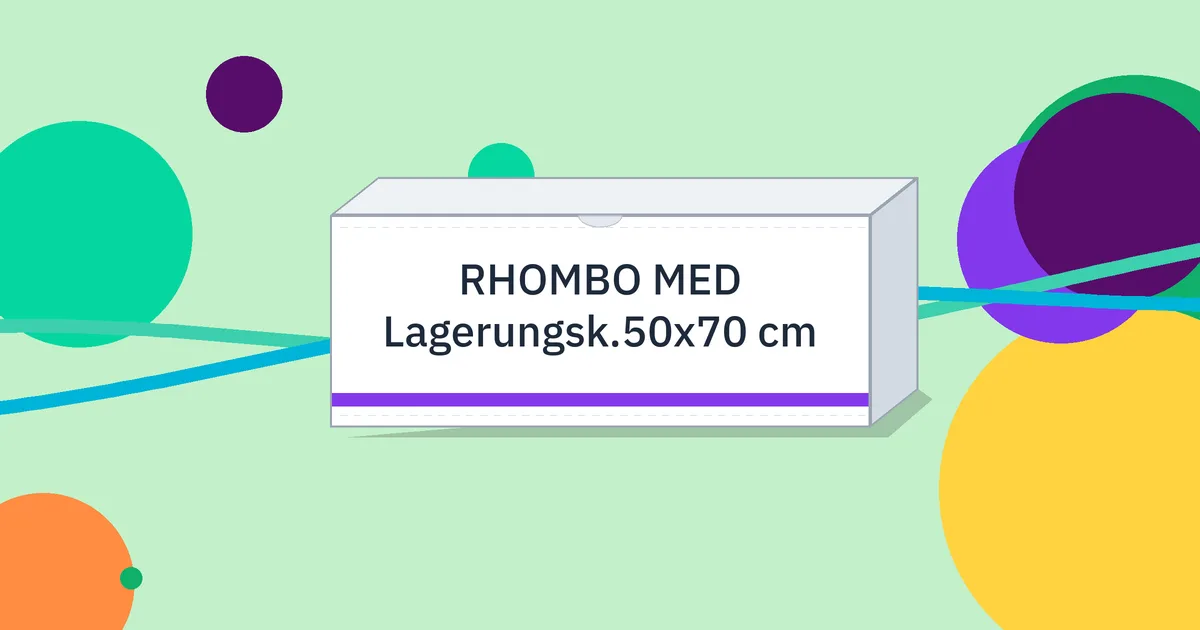 Symbolbild: Packung mit der Aufschrift RHOMBO MED Lagerungsk.50x70 cm (PZN 03947786) – Verfügbarkeit und Bezug in Apotheken in Frankfurt am Main
