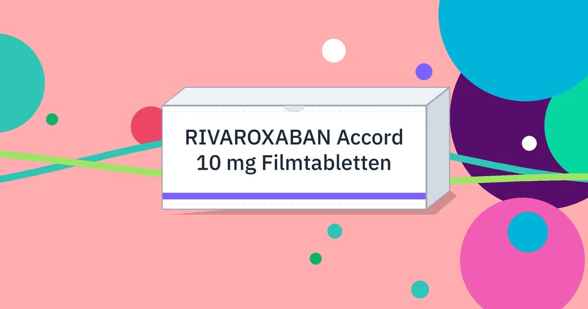 Symbolbild: Packung mit der Aufschrift RIVAROXABAN Accord 10 mg Filmtabletten (PZN 18735044) – Verfügbarkeit und Bezug in Apotheken in Frankfurt am Main
