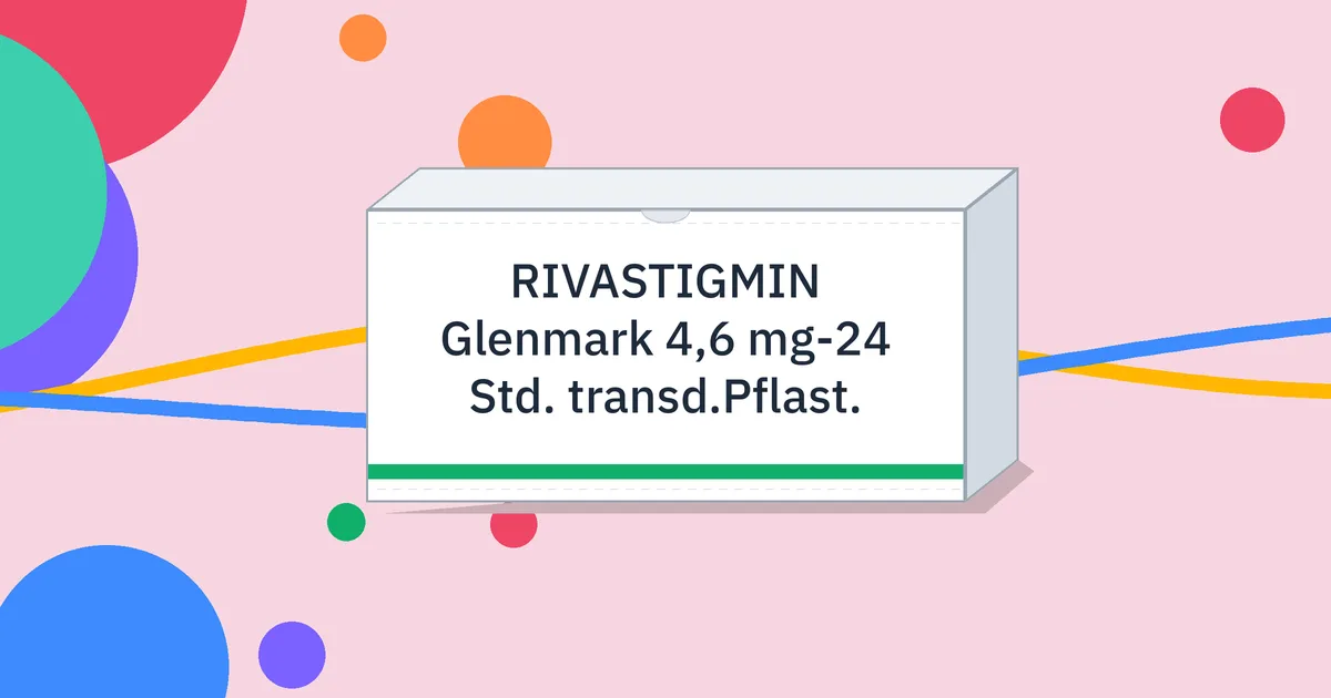 Symbolbild: Packung mit der Aufschrift RIVASTIGMIN Glenmark 4,6 mg-24 Std. transd.Pflast. (PZN 12353413) – Verfügbarkeit und Bezug in Apotheken in Frankfurt am Main