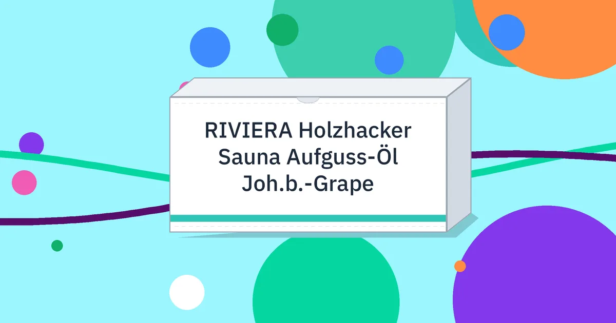 Symbolbild: Packung mit der Aufschrift RIVIERA Holzhacker Sauna Aufguss-Öl Joh.b.-Grape (PZN 19302726) – Verfügbarkeit und Bezug in Apotheken in Frankfurt am Main