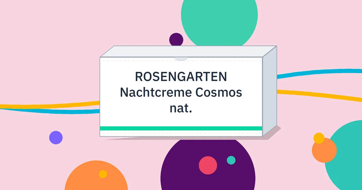 Symbolbild: Packung mit der Aufschrift ROSENGARTEN Nachtcreme Cosmos nat. (PZN 19943483) – Verfügbarkeit und Bezug in Apotheken in Frankfurt am Main