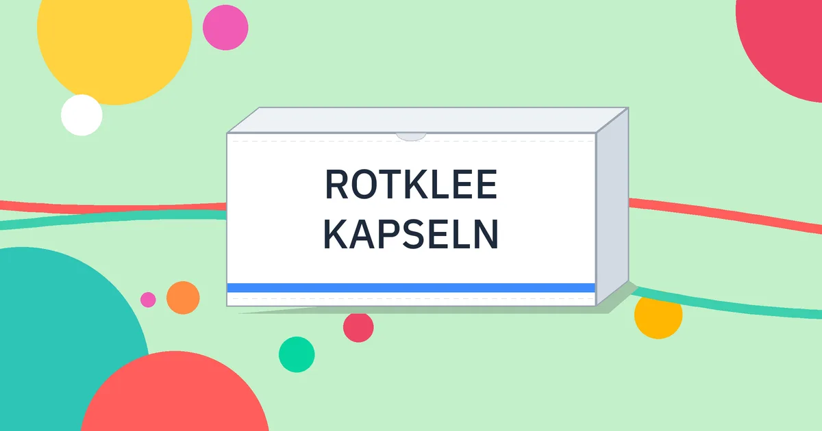 Symbolbild: Packung mit der Aufschrift ROTKLEE KAPSELN (PZN 07749379) – Verfügbarkeit und Bezug in Apotheken in Frankfurt am Main