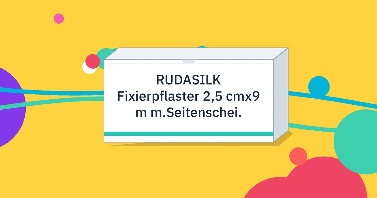 Symbolbild: Packung mit der Aufschrift RUDASILK Fixierpflaster 2,5 cmx9 m m.Seitenschei. (PZN 15892984) – Verfügbarkeit und Bezug in Apotheken in Frankfurt am Main