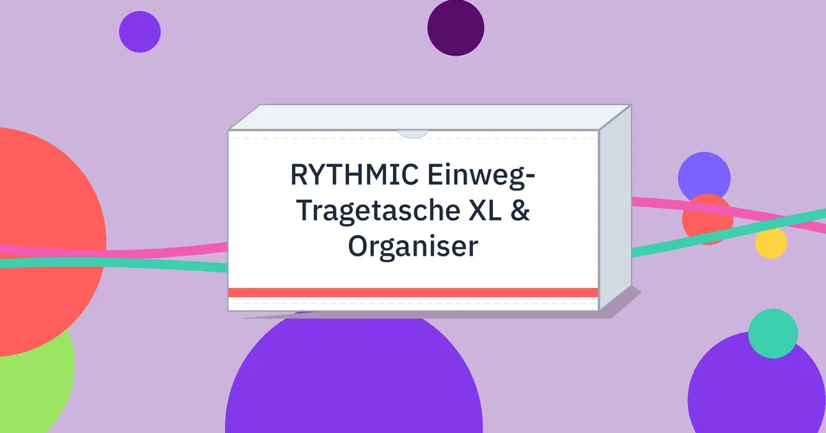 Symbolbild: Packung mit der Aufschrift RYTHMIC Einweg-Tragetasche XL & Organiser (PZN 18786886) – Verfügbarkeit und Bezug in Apotheken in Frankfurt am Main