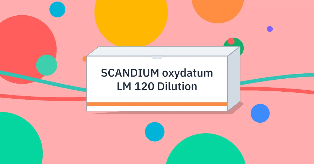 Symbolbild: Packung mit der Aufschrift SCANDIUM oxydatum LM 120 Dilution (PZN 13183864) – Verfügbarkeit und Bezug in Apotheken in Frankfurt am Main