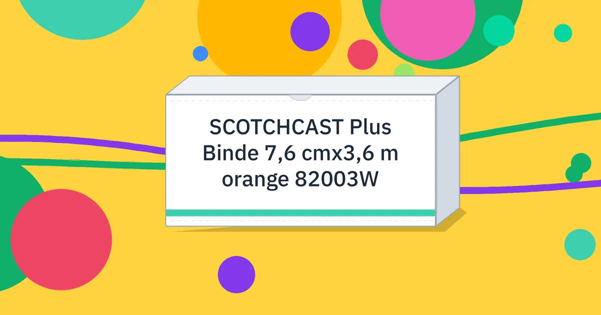 Symbolbild: Packung mit der Aufschrift SCOTCHCAST Plus Binde 7,6 cmx3,6 m orange 82003W (PZN 00392744) – Verfügbarkeit und Bezug in Apotheken in Frankfurt am Main