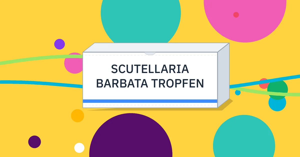 Symbolbild: Packung mit der Aufschrift SCUTELLARIA BARBATA TROPFEN (PZN 14127081) – Verfügbarkeit und Bezug in Apotheken in Frankfurt am Main