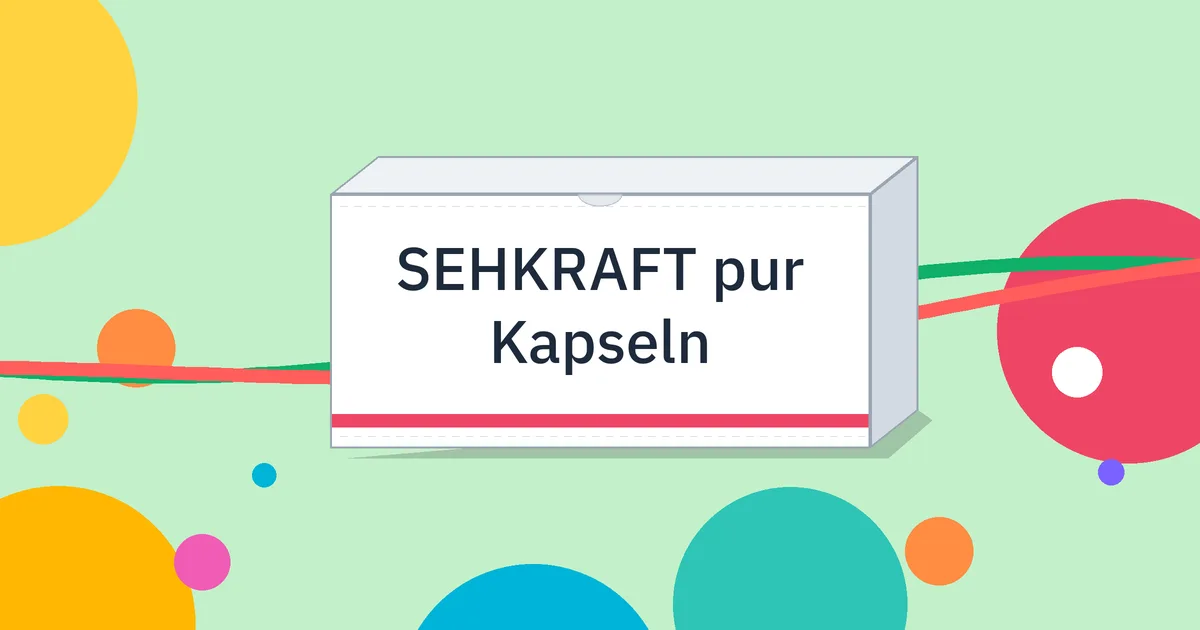 Symbolbild: Packung mit der Aufschrift SEHKRAFT pur Kapseln (PZN 16564905) – Verfügbarkeit und Bezug in Apotheken in Frankfurt am Main