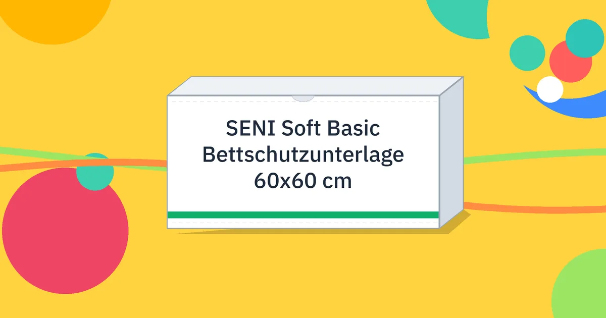 Symbolbild: Packung mit der Aufschrift SENI Soft Basic Bettschutzunterlage 60x60 cm (PZN 06846695) – Verfügbarkeit und Bezug in Apotheken in Frankfurt am Main