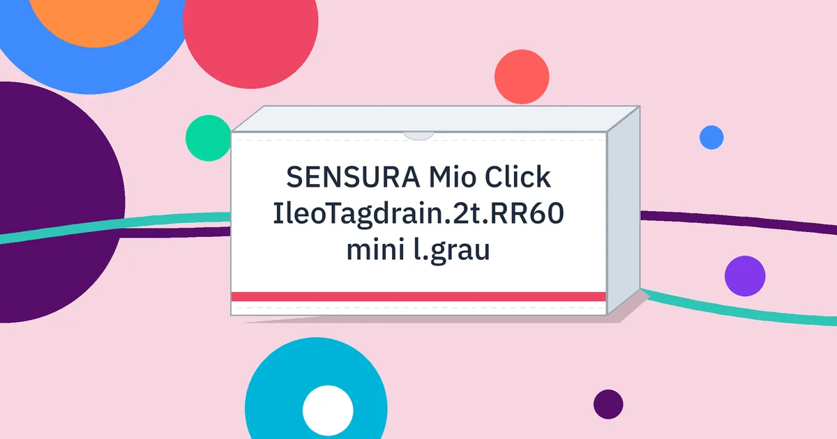 Symbolbild: Packung mit der Aufschrift SENSURA Mio Click IleoTagdrain.2t.RR60 mini l.grau (PZN 12615066) – Verfügbarkeit und Bezug in Apotheken in Frankfurt am Main