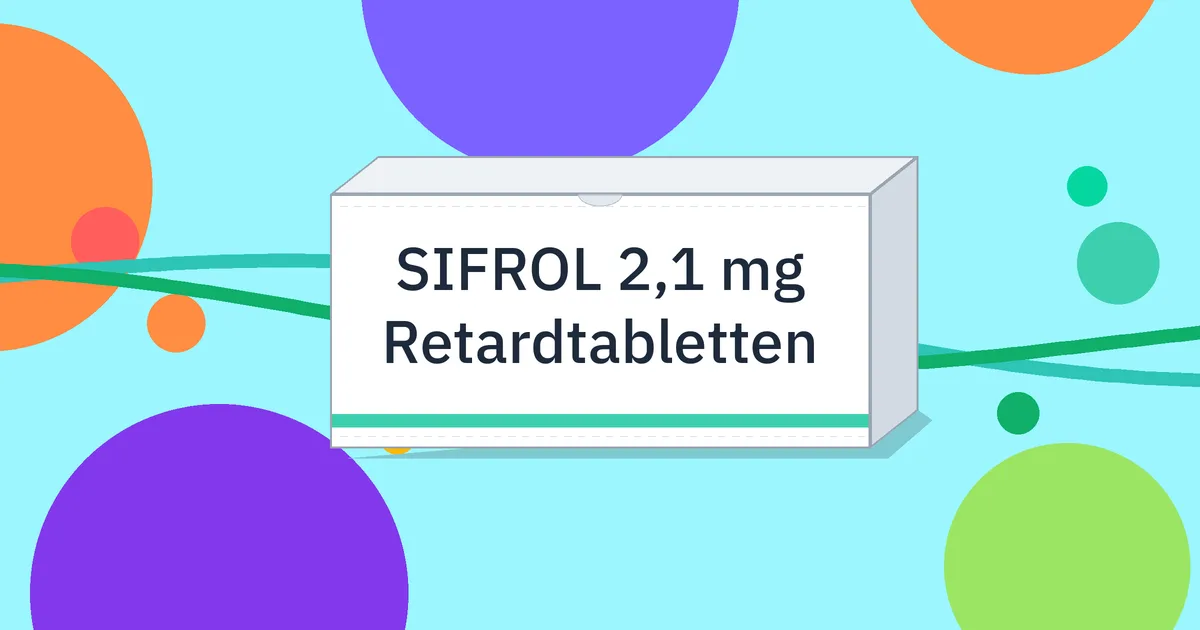 Symbolbild: Packung mit der Aufschrift SIFROL 2,1 mg Retardtabletten (PZN 11080166) – Verfügbarkeit und Bezug in Apotheken in Frankfurt am Main