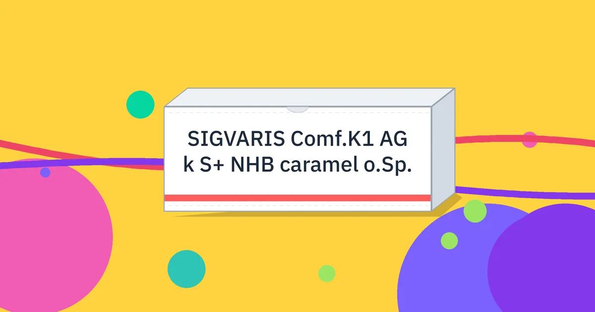 Symbolbild: Packung mit der Aufschrift SIGVARIS Comf.K1 AG k S+ NHB caramel o.Sp. (PZN 17097104) – Verfügbarkeit und Bezug in Apotheken in Frankfurt am Main