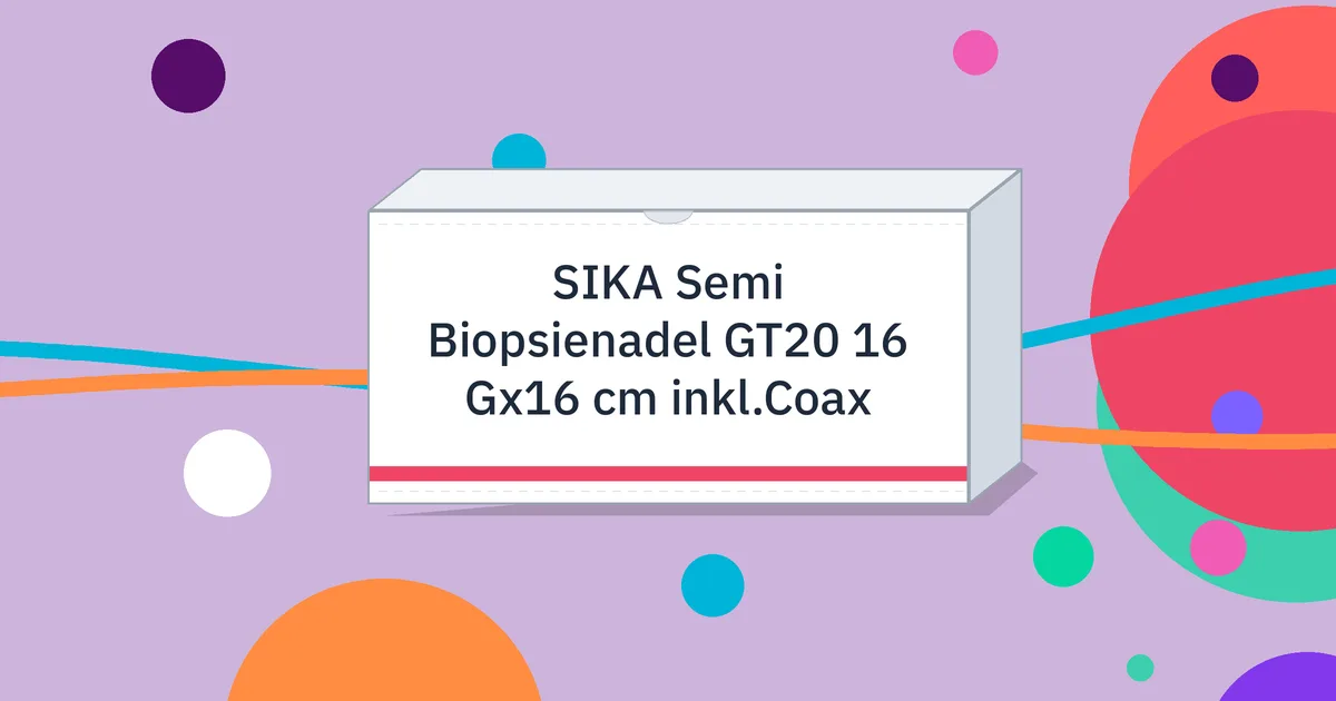 Symbolbild: Packung mit der Aufschrift SIKA Semi Biopsienadel GT20 16 Gx16 cm inkl.Coax (PZN 20278720) – Verfügbarkeit und Bezug in Apotheken in Frankfurt am Main