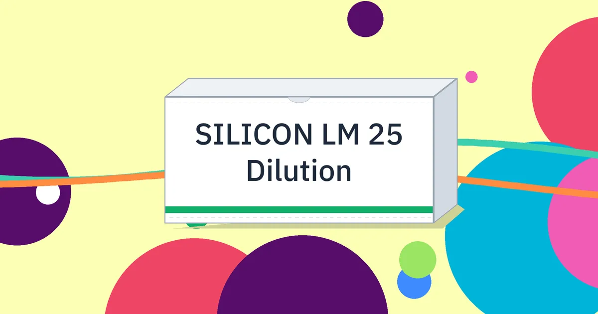 Symbolbild: Packung mit der Aufschrift SILICON LM 25 Dilution (PZN 13678436) – Verfügbarkeit und Bezug in Apotheken in Frankfurt am Main
