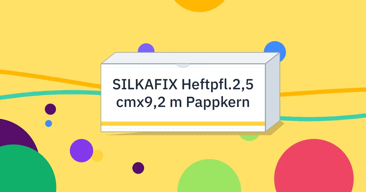 Symbolbild: Packung mit der Aufschrift SILKAFIX Heftpfl.2,5 cmx9,2 m Pappkern (PZN 18038345) – Verfügbarkeit und Bezug in Apotheken in Frankfurt am Main