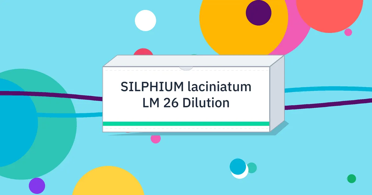 Symbolbild: Packung mit der Aufschrift SILPHIUM laciniatum LM 26 Dilution (PZN 13679393) – Verfügbarkeit und Bezug in Apotheken in Frankfurt am Main