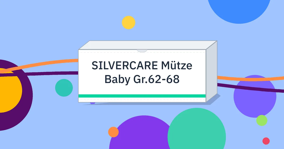 Symbolbild: Packung mit der Aufschrift SILVERCARE Mütze Baby Gr.62-68 (PZN 01110340) – Verfügbarkeit und Bezug in Apotheken in Frankfurt am Main