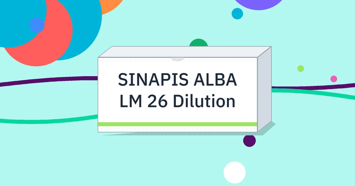 Symbolbild: Packung mit der Aufschrift SINAPIS ALBA LM 26 Dilution (PZN 13190775) – Verfügbarkeit und Bezug in Apotheken in Frankfurt am Main