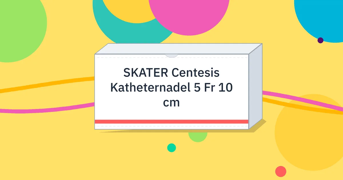Symbolbild: Packung mit der Aufschrift SKATER Centesis Katheternadel 5 Fr 10 cm (PZN 06769486) – Verfügbarkeit und Bezug in Apotheken in Frankfurt am Main