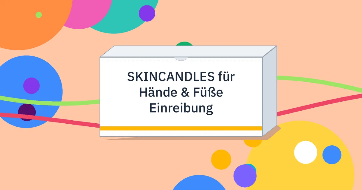 Symbolbild: Packung mit der Aufschrift SKINCANDLES für Hände & Füße Einreibung (PZN 15878197) – Verfügbarkeit und Bezug in Apotheken in Frankfurt am Main