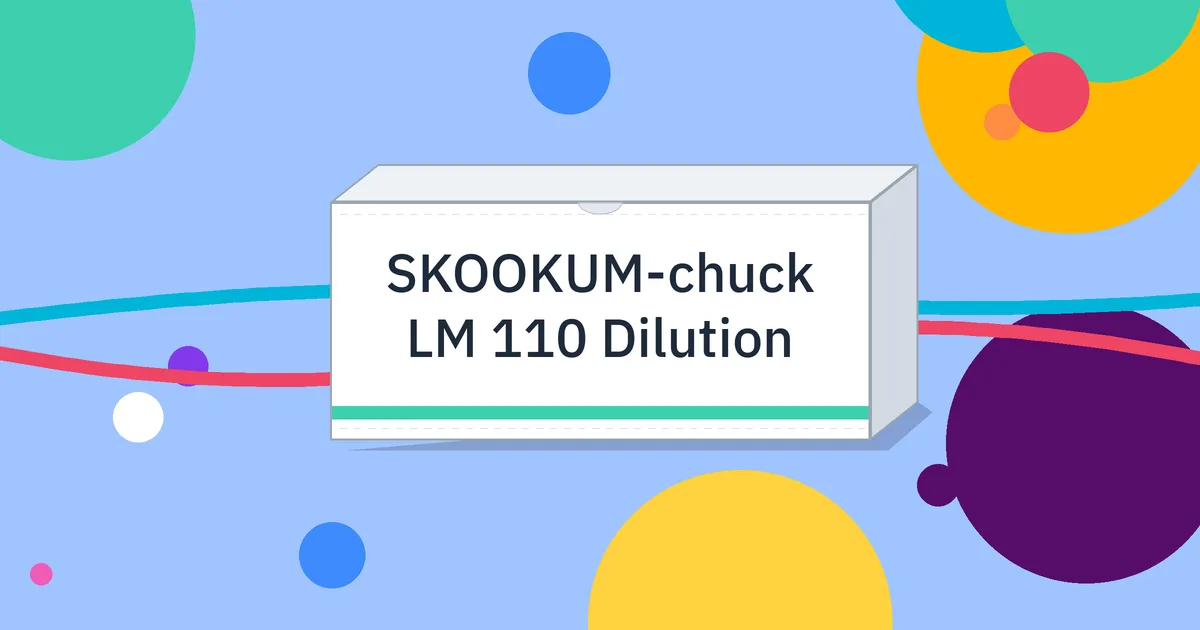 Symbolbild: Packung mit der Aufschrift SKOOKUM-chuck LM 110 Dilution (PZN 13191852) – Verfügbarkeit und Bezug in Apotheken in Frankfurt am Main
