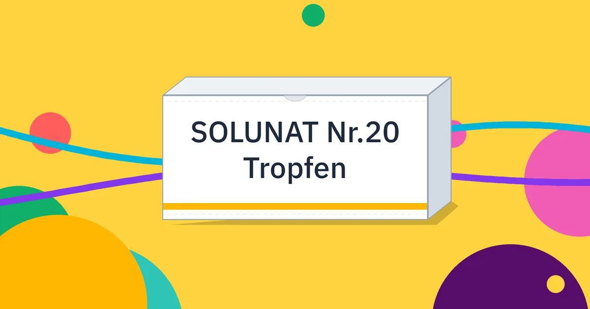 Symbolbild: Packung mit der Aufschrift SOLUNAT Nr.20 Tropfen (PZN 02943510) – Verfügbarkeit und Bezug in Apotheken in Frankfurt am Main