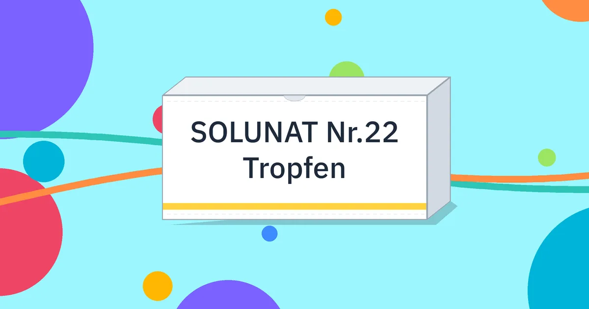 Symbolbild: Packung mit der Aufschrift SOLUNAT Nr.22 Tropfen (PZN 02944656) – Verfügbarkeit und Bezug in Apotheken in Frankfurt am Main