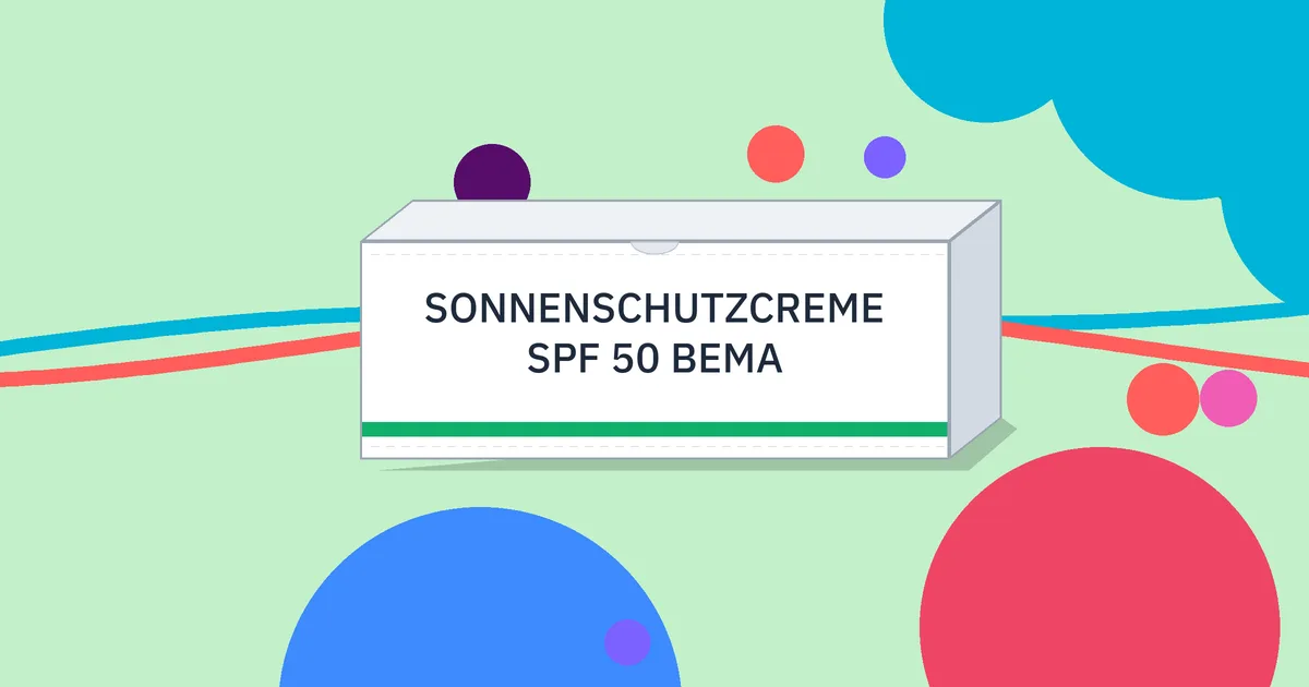 Symbolbild: Packung mit der Aufschrift SONNENSCHUTZCREME SPF 50 BEMA (PZN 17529609) – Verfügbarkeit und Bezug in Apotheken in Frankfurt am Main