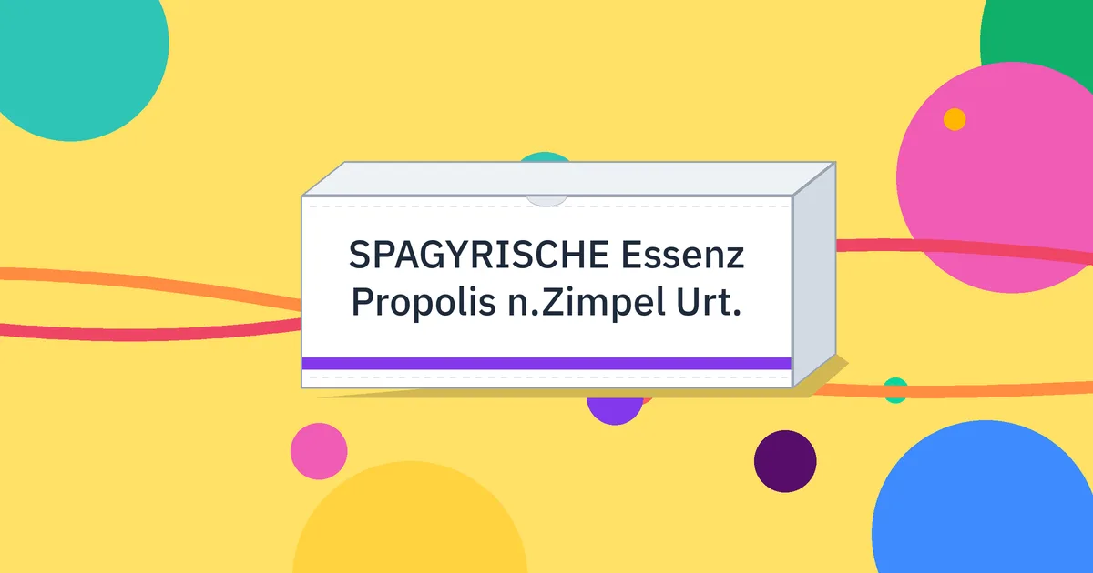Symbolbild: Packung mit der Aufschrift SPAGYRISCHE Essenz Propolis n.Zimpel Urt. (PZN 11137506) – Verfügbarkeit und Bezug in Apotheken in Frankfurt am Main