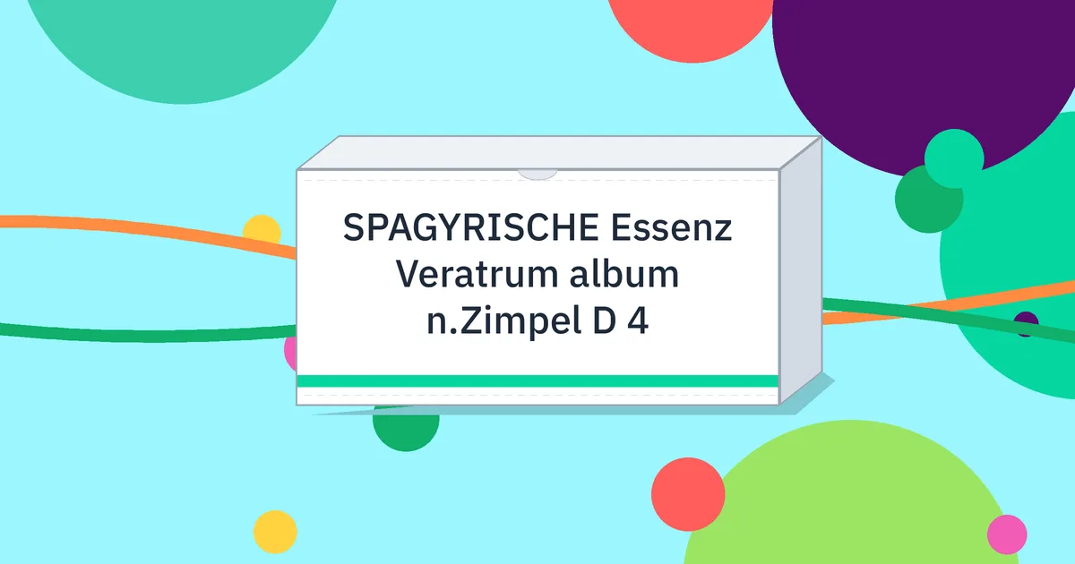 Symbolbild: Packung mit der Aufschrift SPAGYRISCHE Essenz Veratrum album n.Zimpel D 4 (PZN 17510515) – Verfügbarkeit und Bezug in Apotheken in Frankfurt am Main