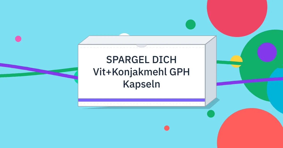 Symbolbild: Packung mit der Aufschrift SPARGEL DICH Vit+Konjakmehl GPH Kapseln (PZN 00679486) – Verfügbarkeit und Bezug in Apotheken in Frankfurt am Main