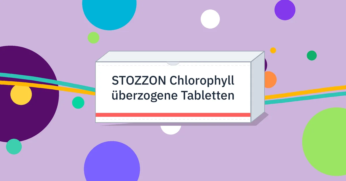 Symbolbild: Packung mit der Aufschrift STOZZON Chlorophyll überzogene Tabletten (PZN 03538355) – Verfügbarkeit und Bezug in Apotheken in Frankfurt am Main
