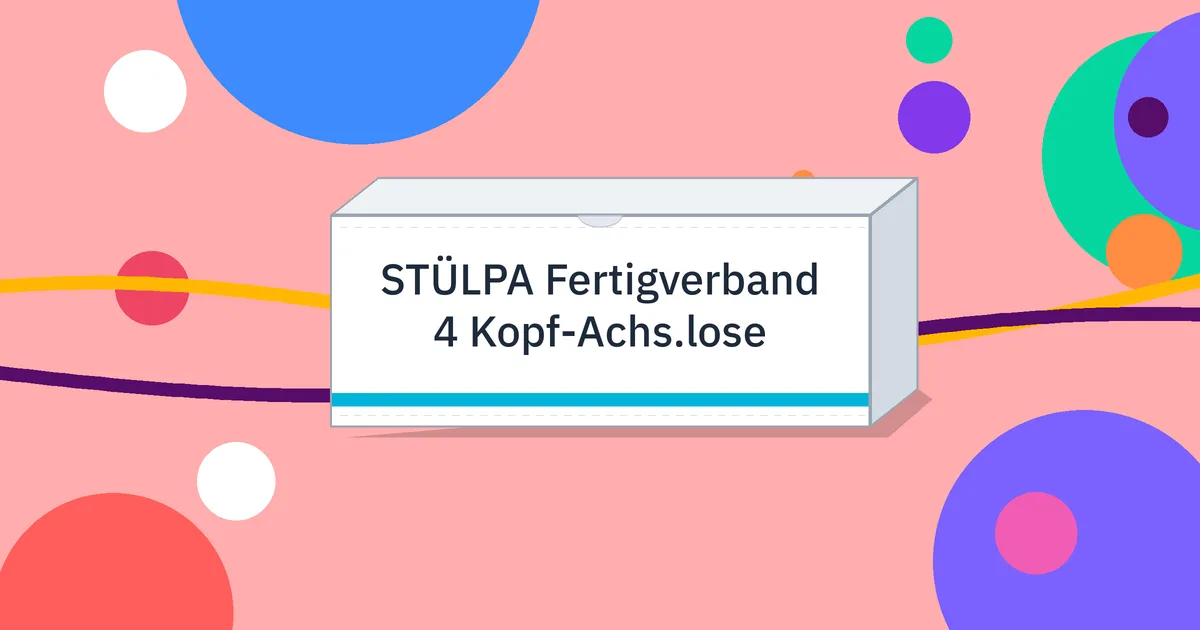 Symbolbild: Packung mit der Aufschrift STÜLPA Fertigverband 4 Kopf-Achs.lose (PZN 00983072) – Verfügbarkeit und Bezug in Apotheken in Frankfurt am Main