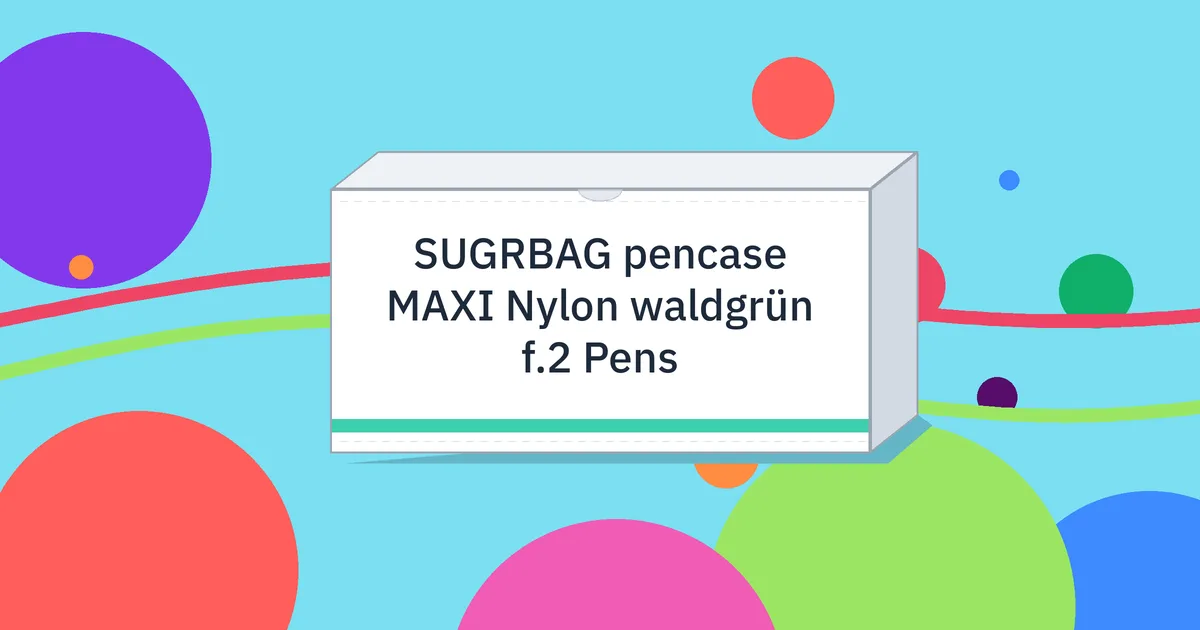 Symbolbild: Packung mit der Aufschrift SUGRBAG pencase MAXI Nylon waldgrün f.2 Pens (PZN 14202411) – Verfügbarkeit und Bezug in Apotheken in Frankfurt am Main