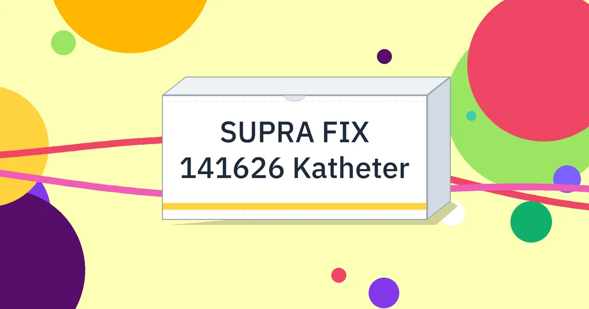 Symbolbild: Packung mit der Aufschrift SUPRA FIX 141626 Katheter (PZN 06679180) – Verfügbarkeit und Bezug in Apotheken in Frankfurt am Main