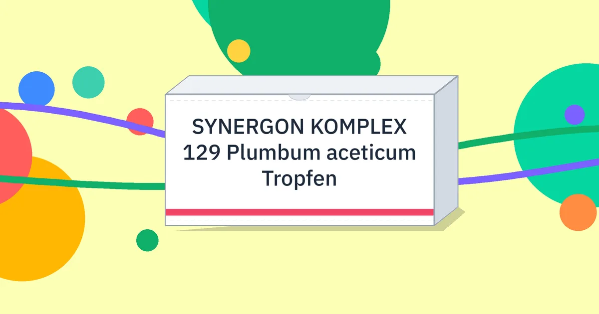 Symbolbild: Packung mit der Aufschrift SYNERGON KOMPLEX 129 Plumbum aceticum Tropfen (PZN 01856252) – Verfügbarkeit und Bezug in Apotheken in Frankfurt am Main