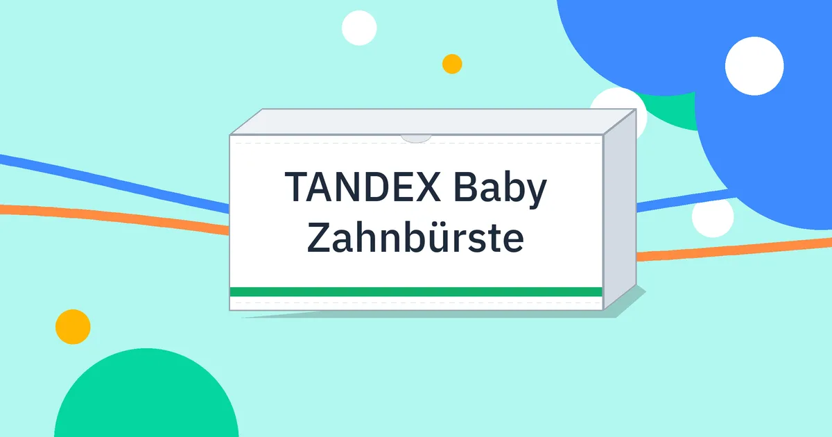 Symbolbild: Packung mit der Aufschrift TANDEX Baby Zahnbürste (PZN 09604550) – Verfügbarkeit und Bezug in Apotheken in Frankfurt am Main